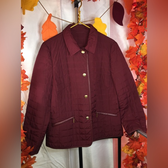 Basler | Jackets & Coats | Horst Basler Womens Quilted Maroon Colored ...